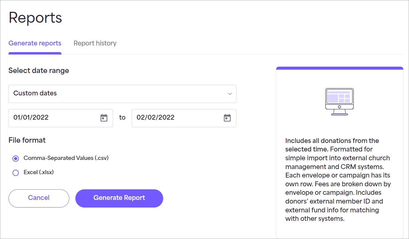How to generate Givelify reports – Givelify Support Center